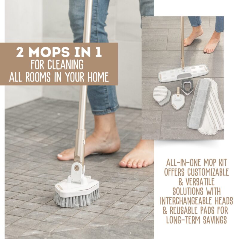 Quick Shine ® Clean + Polish All-In-One Multi-Action Mop Kit - Quick ...