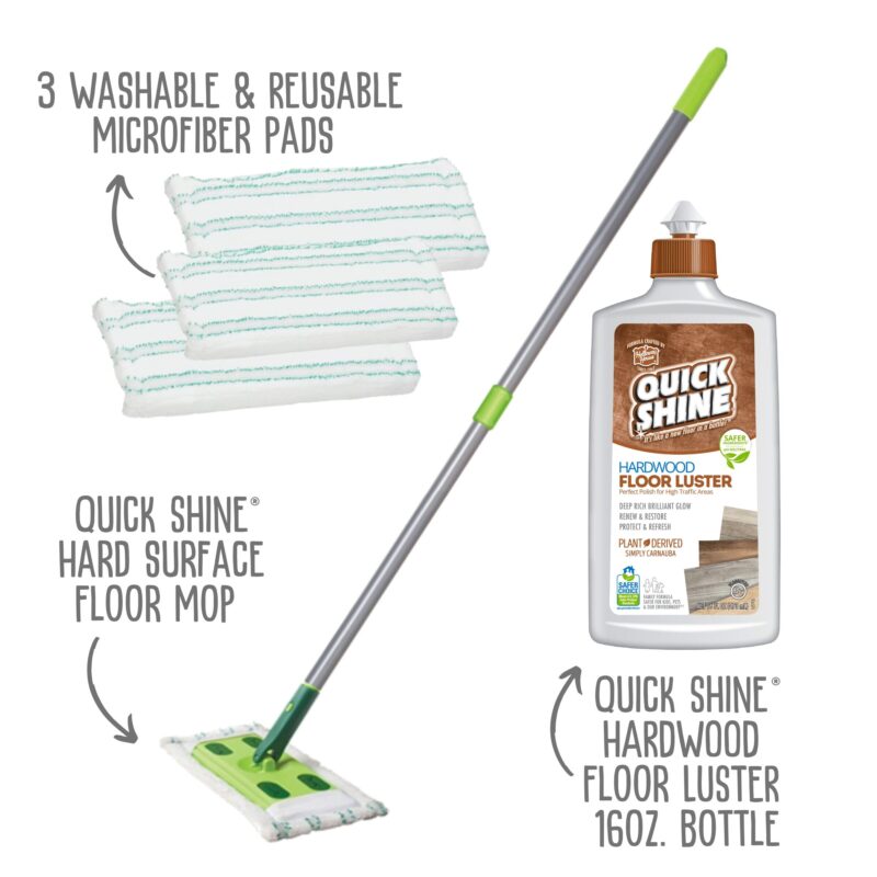 Quick Shine ® Hardwood Clean + Polish Floor Mop Kit - Quick Shine Floors